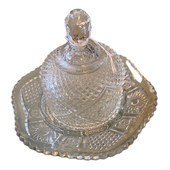 Vintage | Dining | Vintage Two Piece Cloiche Dome And Plate Cut Glass ...